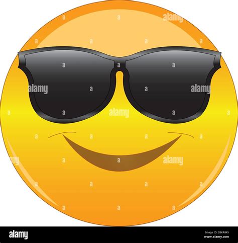 Cool Emoji In Shades Yellow Smiling Face Emoticon Wearing Sunglasses