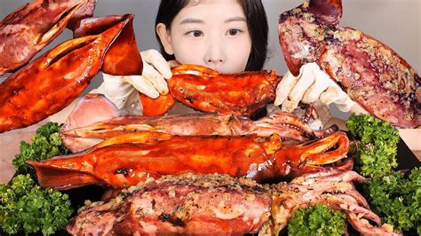 내장가득 세가지맛🦑🤍 ️💛 오징어 통찜 마늘버터통찜 핵불닭통찜 먹방 [eating Show] Mukbang Korean Food