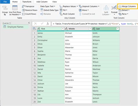 Extract Or Combine First And Last Names In Power Query