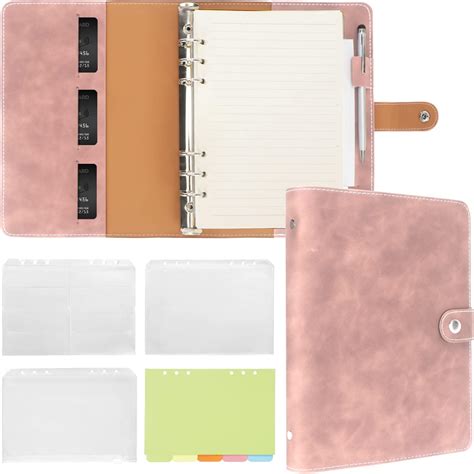 Mlife A5 Notebook Binder Set 6 Ring Pu Leather Planner5 Pcs File