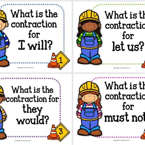 Contraction Task Cards Construction Set 2 Classful