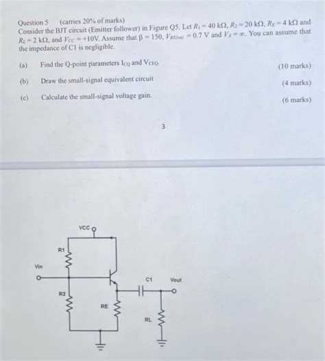 Solved Question 5 Carries 20 Of Marks Consider The BJT Chegg