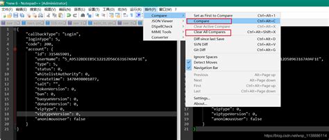 Notepad 文件内容比对 Json格式化 插件notepad Json对比 Csdn博客