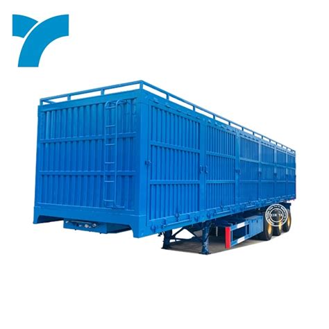 60tons Tri Axles Van Cargo Box Transport Side Wall Truck Trailer Van