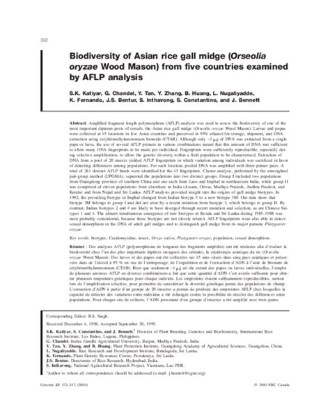 Pdf Biodiversity Of Asian Rice Gall Midge Orseolia Oryzae Wood Mason