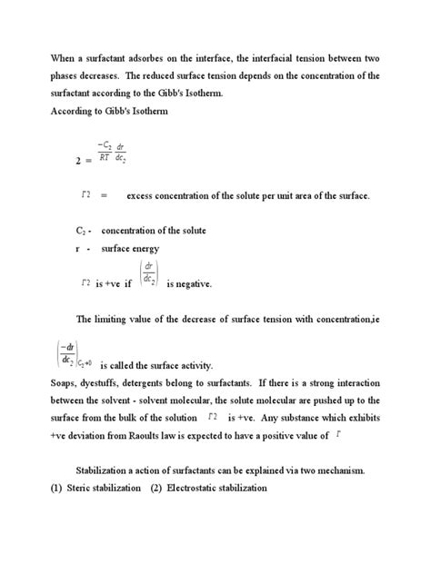 Steric Stabilization Pdf Surfactant Colloid