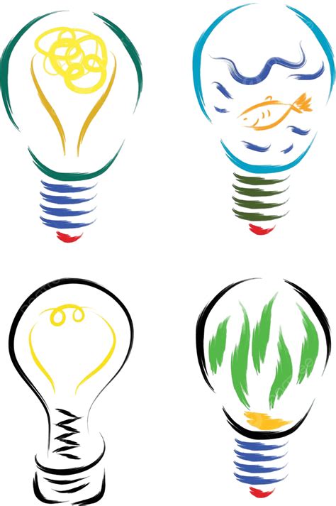 Bulb Set Luminescence Lamp Creative Vector Luminescence Lamp