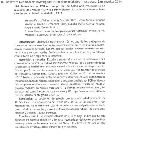 Pdf Detección Por Pcr En Tiempo Real De Chlamydia Trachomatis En