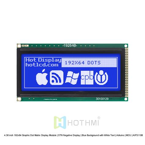 436 Inch 192x64 Graphic Dot Matrix Display Module Stn Negative