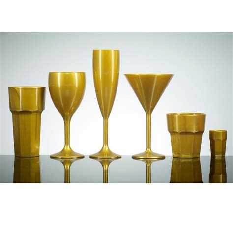 Gold Plastic Wine Glasses Unbreakable And Reusable Glassjacks
