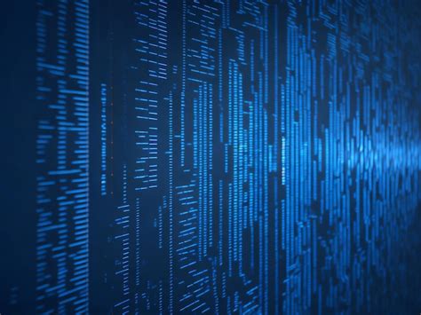 Premium Ai Image Blue Digital Binary Data On Computer Screen Background