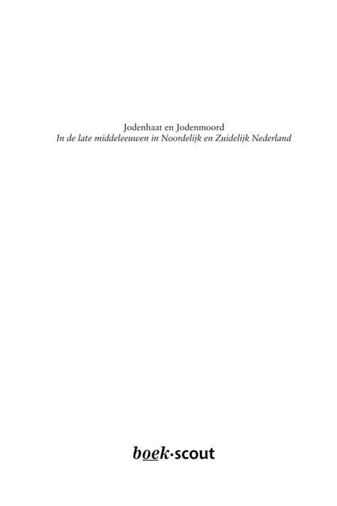 Pdf Jodenhaat En Jodenmoord In De Late Middeleeuwen