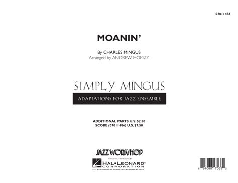 Moanin Conductor Score Full Score By Charles Mingus Jazz