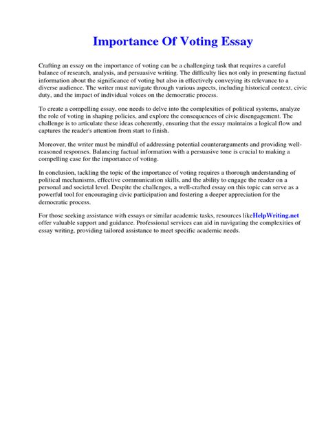 Importance Of Voting Essay Guide Pdf Bbc Romeo And Juliet