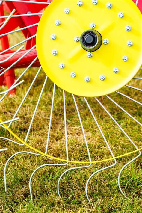 Tractor With Rotary Rake Agriculture Machine Stock Image Image Of