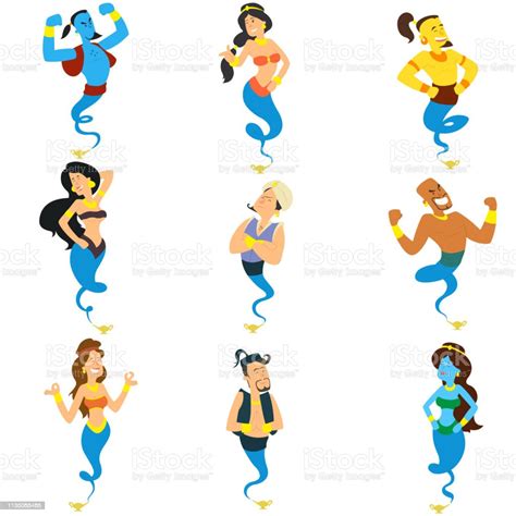 진 고립의 만화 캐릭터 램프의 요정 지니에 대한 스톡 벡터 아트 및 기타 이미지 램프의 요정 지니 알라딘과 마법 램프 벡터 Istock