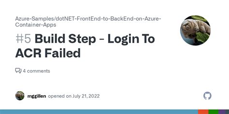 build step login to acr failed · issue 5 · azure samples dotnet