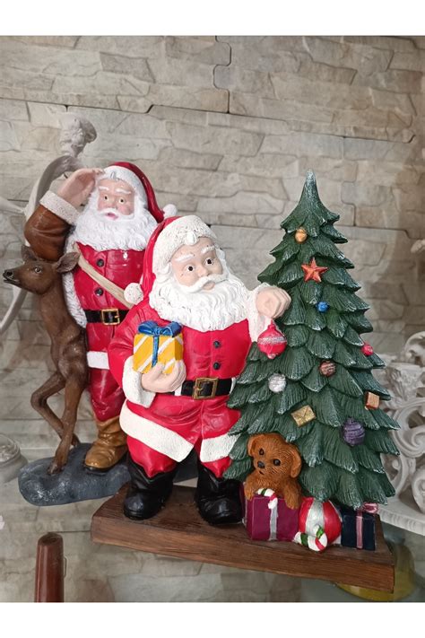 Ekinoksart Çam Ağaçlı Noel Baba Heykeli Noel Baba Biblo Yılbaşı Hediyesi Fiyatı Yorumları