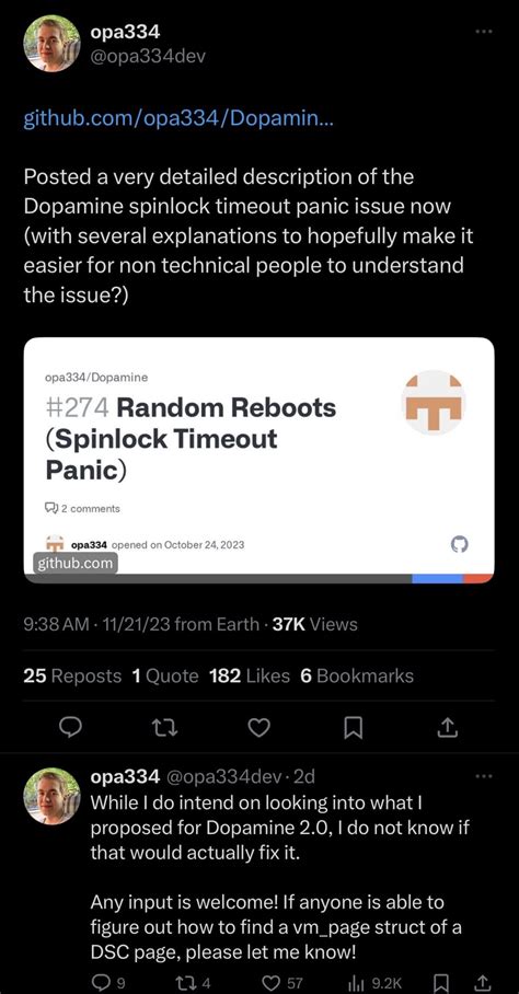 Dopamine Jailbreak Developer Discusses Elusive Spinlock Timeout Panic Issue