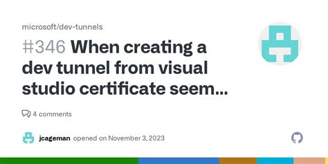 When Creating A Dev Tunnel From Visual Studio Certificate Seems Invalid