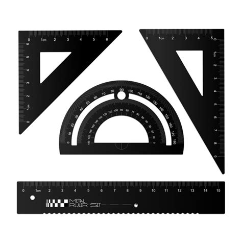 Geometry Dawing Tool Set With Straight Ruler Set Square Math Protractor