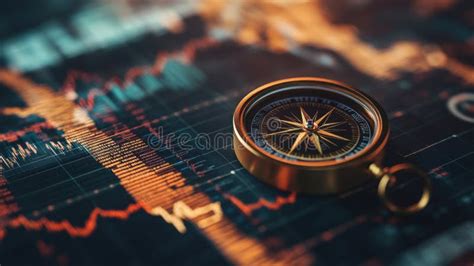 A Detailed Compass Resting On A Nautical Chart Depicting Various Sea Routes And Navigation