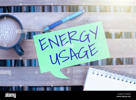 Writing Displaying Text Energy Usage Business Overview Amount Of Energy Consumed Or Used In A