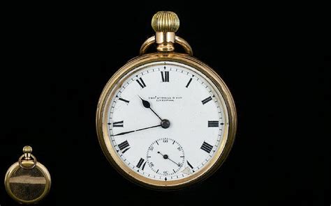 Thomas Russell And Son Liverpool Gold Plated Open Faced Pock