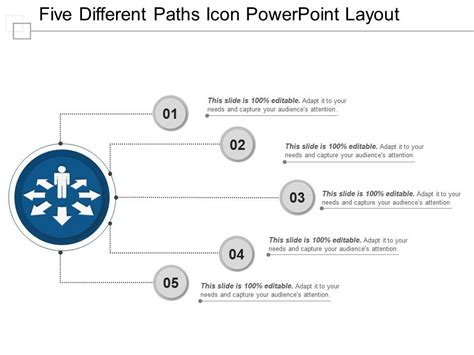 Five Different Paths Icon Powerpoint Layout Templates PowerPoint Presentation Slides