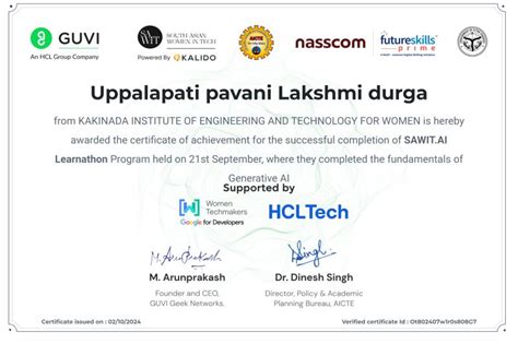 Hello Techies 🌟 Im Excited To Announce My Participation In The Sawitai Learnathon From Guvi