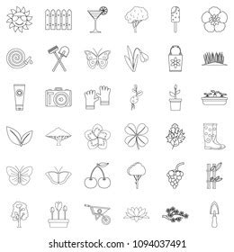 Spring Icons Set Outline Style 36 Stock Vector Royalty Free 725770543 Shutterstock