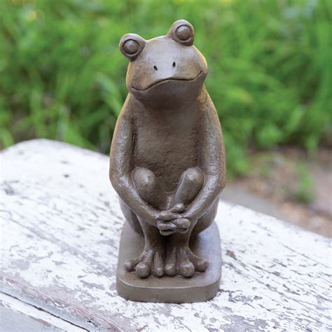 Cheerful Frog Garden Statue Ctw Home Collection