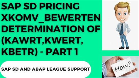 Sap Sd Pricing Xkomvbewerten Determination Kawrtkwertkbetr Part