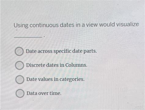 Solved Using Continuous Dates In A View Would Visualizedate