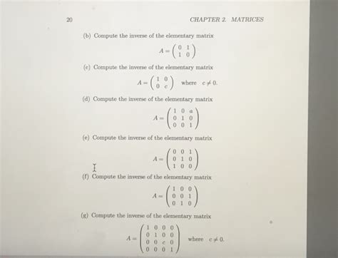 solved b compute the inverse of the elementary matrix a