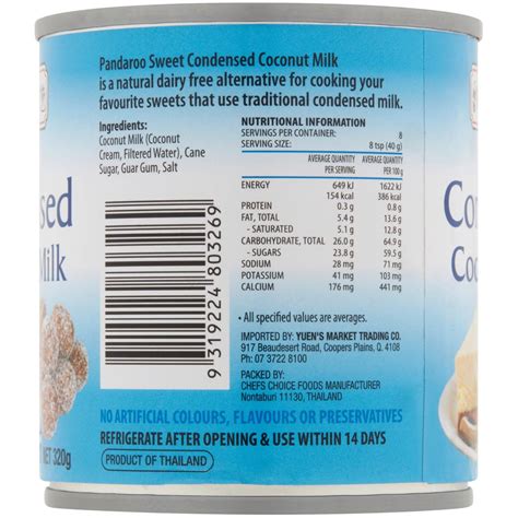 Pandaroo Sweetened Condensed Coconut Milk 320g Woolworths