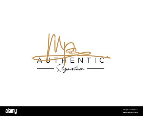 Mp Signature Logo Template Vector Stock Vector Image And Art Alamy