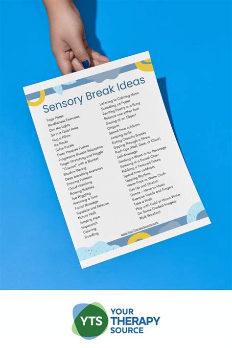 Sensory Breaks Free Printable Your Therapy Source