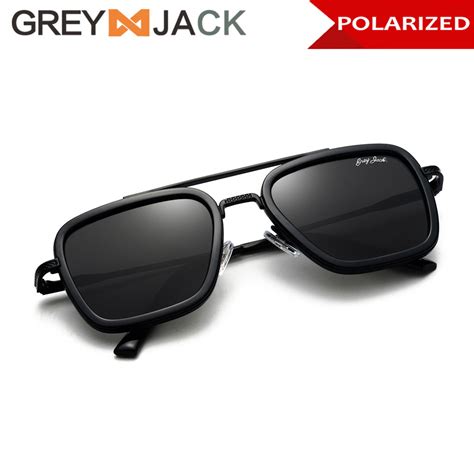 Jual Grey Jack Sunglasses Kacamata Hitam Polarized Anti UV 400 Anti Silau Style Tony Stark