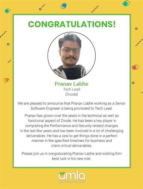 Promotion Newrole Techlead Newchallange Pranav Labhe 12 Comments