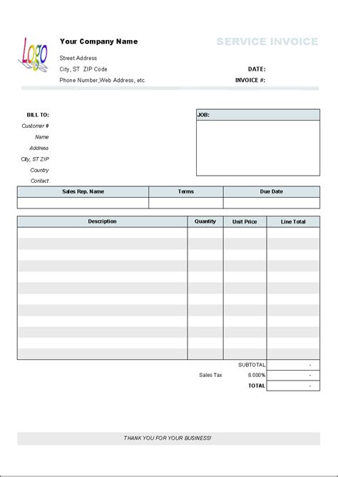 8 Service Invoice Templates Word Excel PDF Formats 8 Service Invoice Templates Word Excel PDF Formats