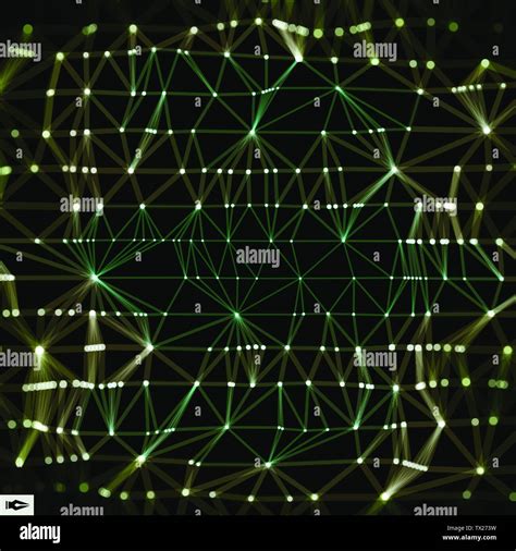 Technology Background Graphic Design D Grid Surface Abstract Vector Illustration Stock