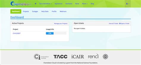 Project Management Chameleon Cloud Documentation
