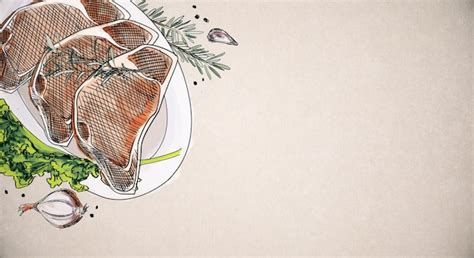 Bosquejo De Filete De Carne Con Copyspace Foto Premium