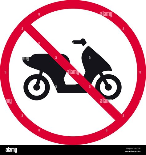 No Parking Scooter Rohibited Sign Retro Moped Forbidden Modern Round
