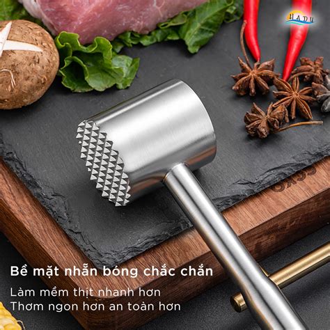 Búa Đập Dần Thịt Bò Inox 304 Cao Cấp Đa Năng Đạt Chất Lượng Đức Ccko