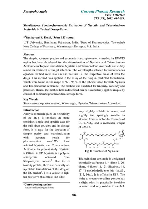 Pdf Simultaneous Spectrophotometric Estimation Of Esomeprazole And Naproxen In Bulk And Tablet