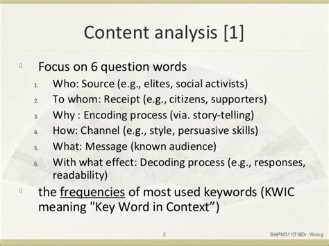 Content Discourse Analysis