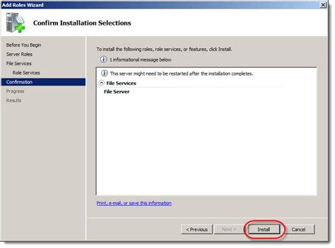 Install File Services Role On Server