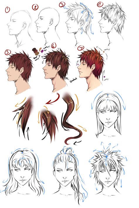 Drawing Anime Hair By Moni158 On Deviantart Anime Drawings Best